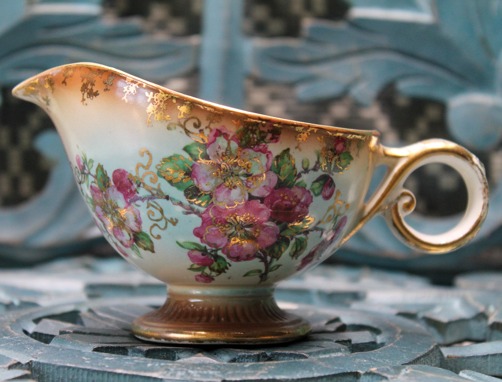 Lecot China Zapun: Victorian Hand-painted Tea Set With Pink Roses - Etsy