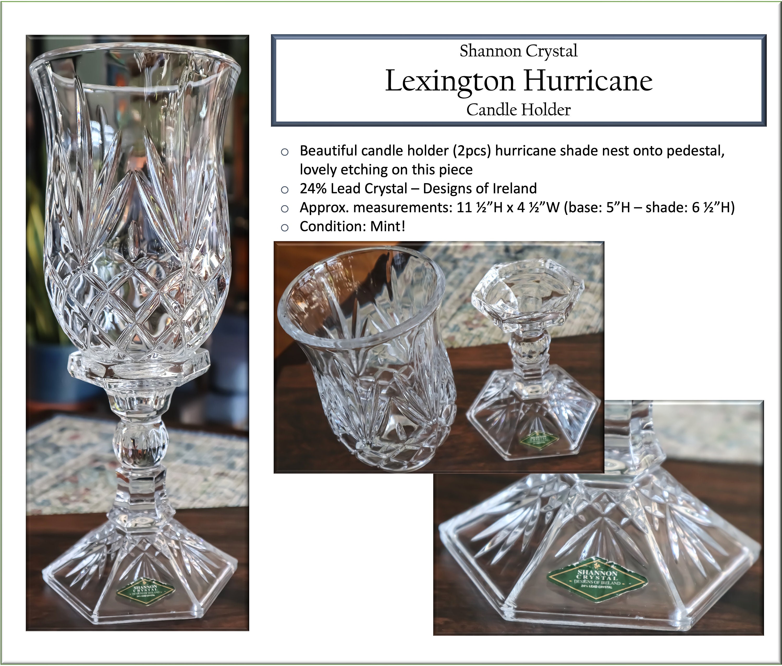 Shannon Crystal Candle Holder