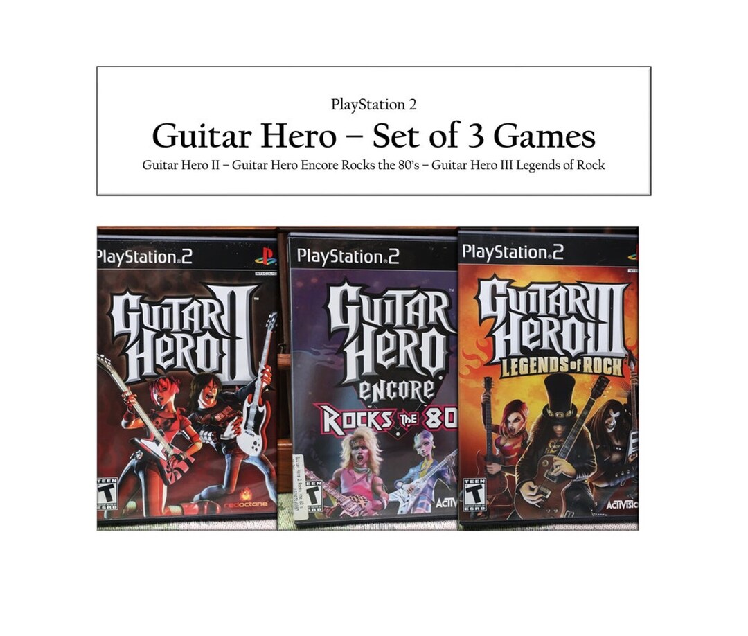 Playstation 2 Guitar Hero Set of 3 Games Guitar Hero II - Etsy