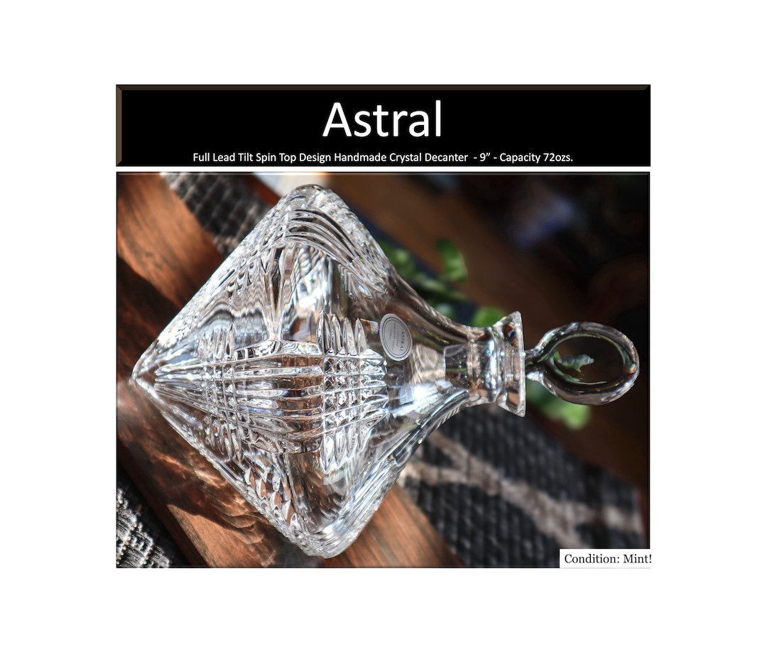 Astral Full Lead Tilt Spin Top Design Handmade Crystal Decanter - 9 ...