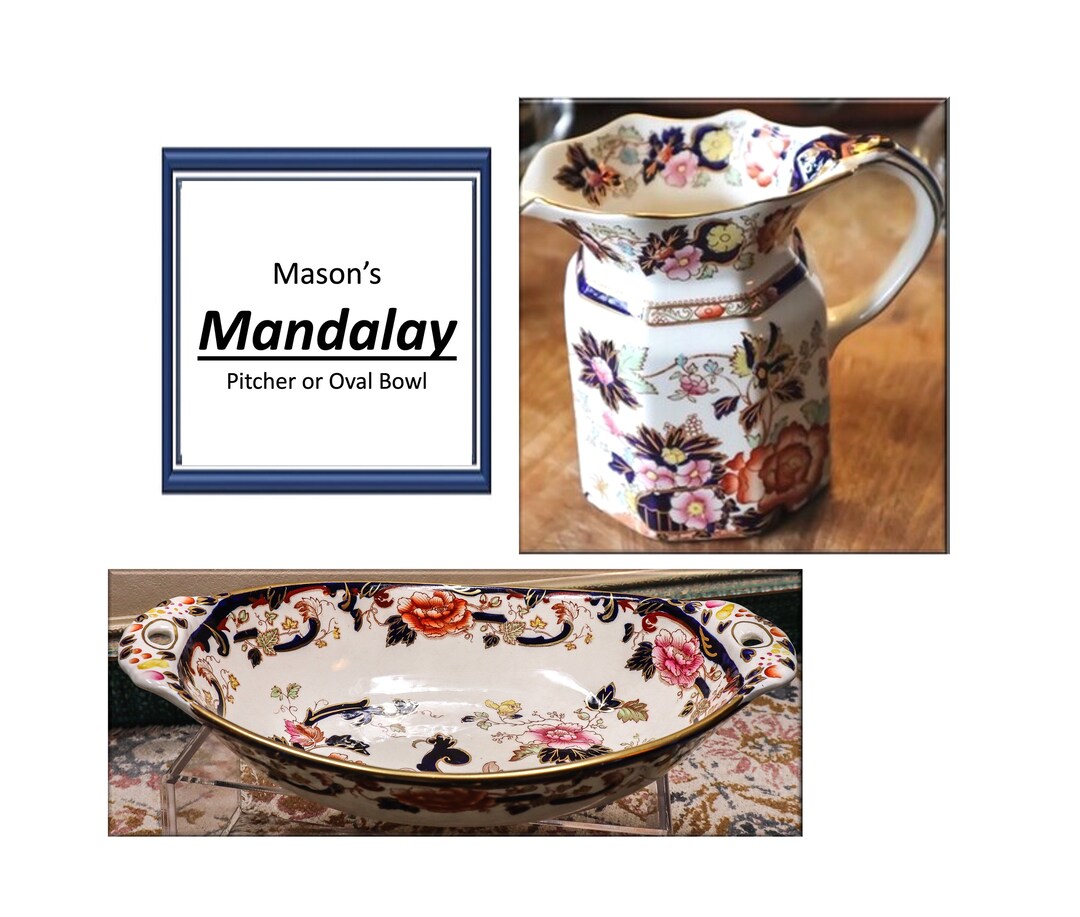 Masons mandarin Pitcher England - Etsy
