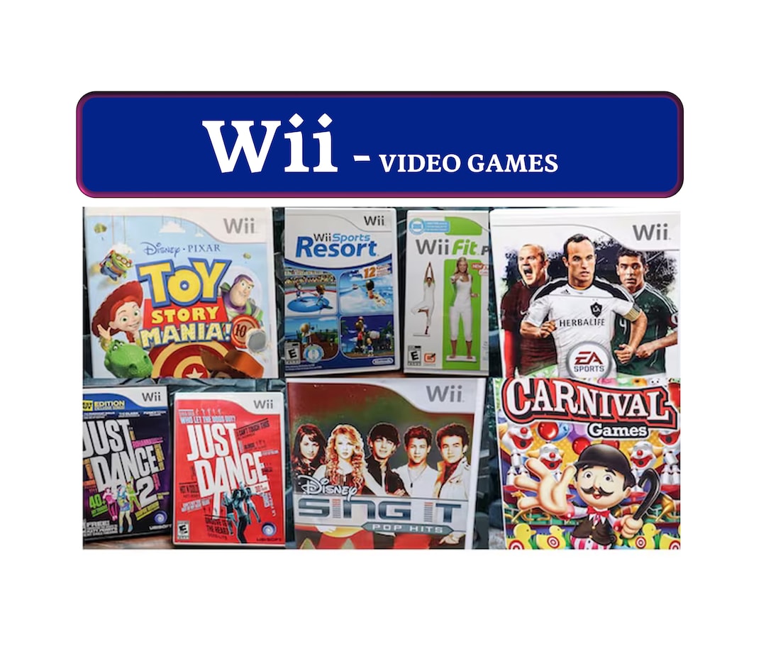 Wii Video Games Disney Sing It Toy Story Mania Just Dance Carnival Games Fifa Soccer Fit Plus Sports Etsy