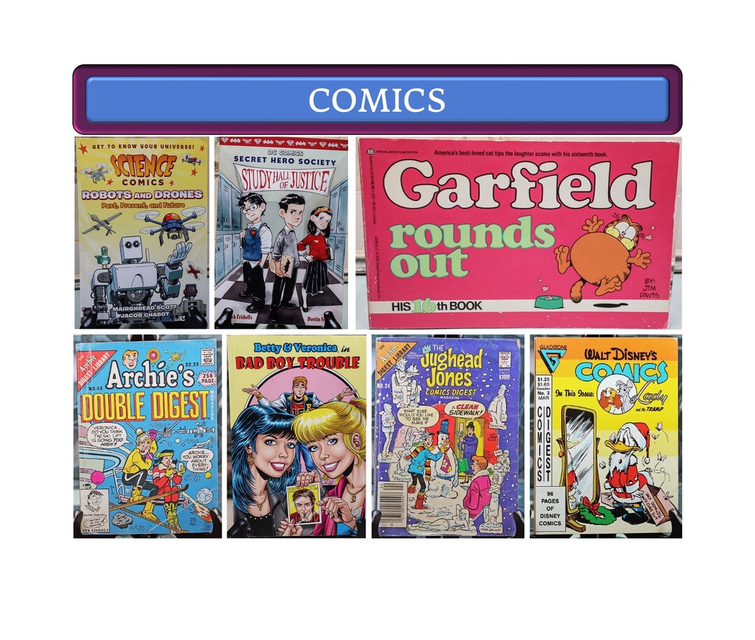 Comics - Garfield - Archie - Betty & Veronica - Secret Hero Society - Etsy