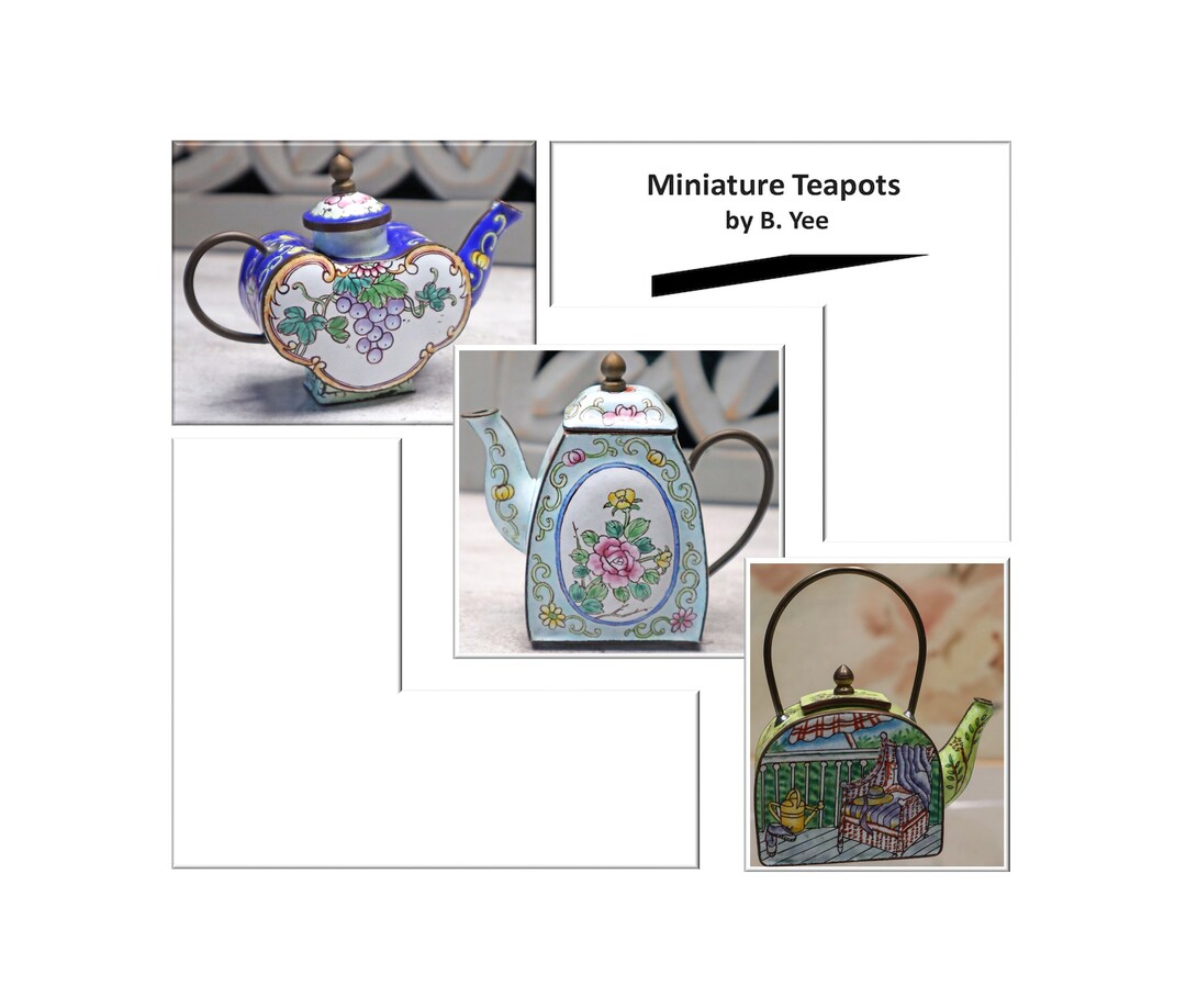 Miniature Collectible Teapots by B. Yea - Etsy