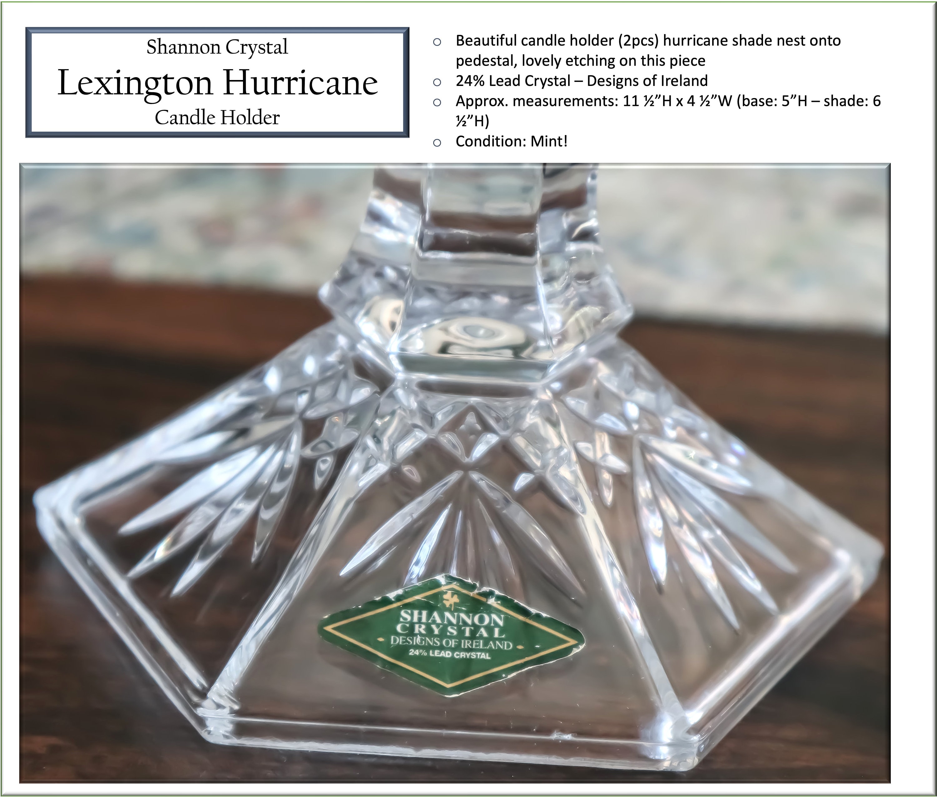 Shannon Crystal Candle Holder