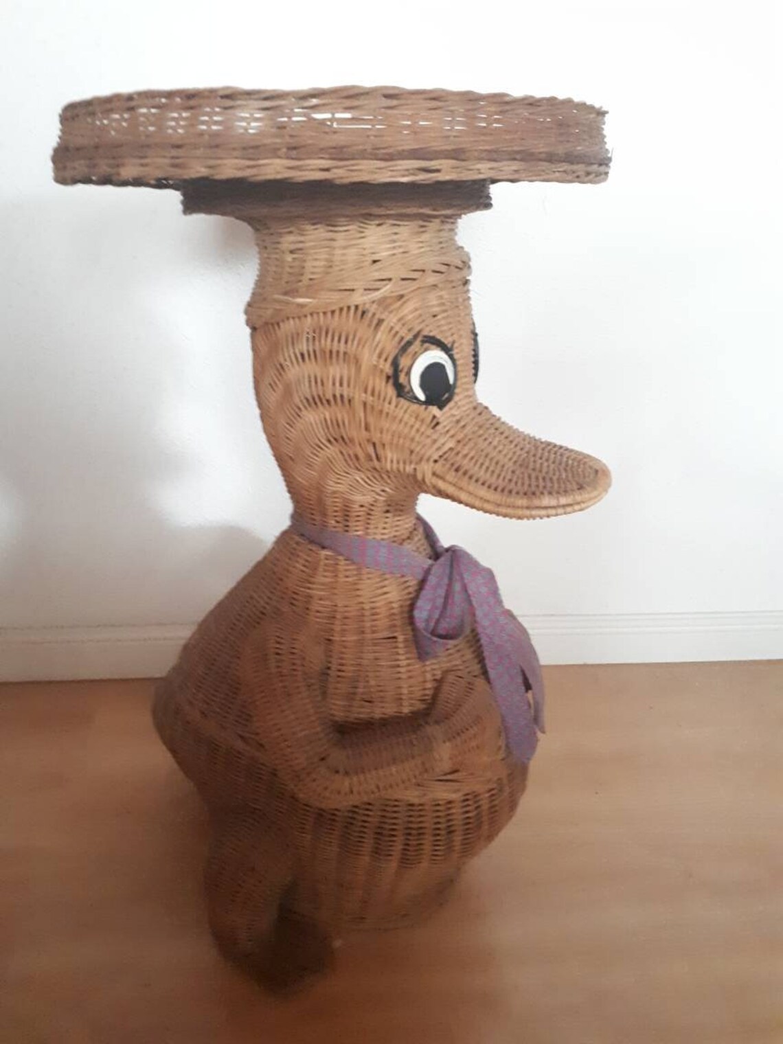 Vintage Walt Disney Donald Duck Disneyana Rare Wicker Side - Etsy