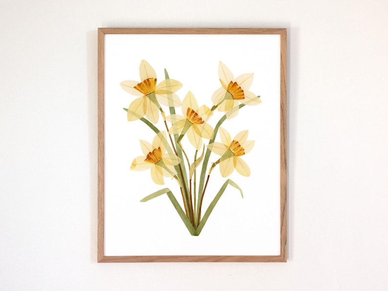 March Birth Flower Print | Watercolor Daffodils | Framed or Unframed ...