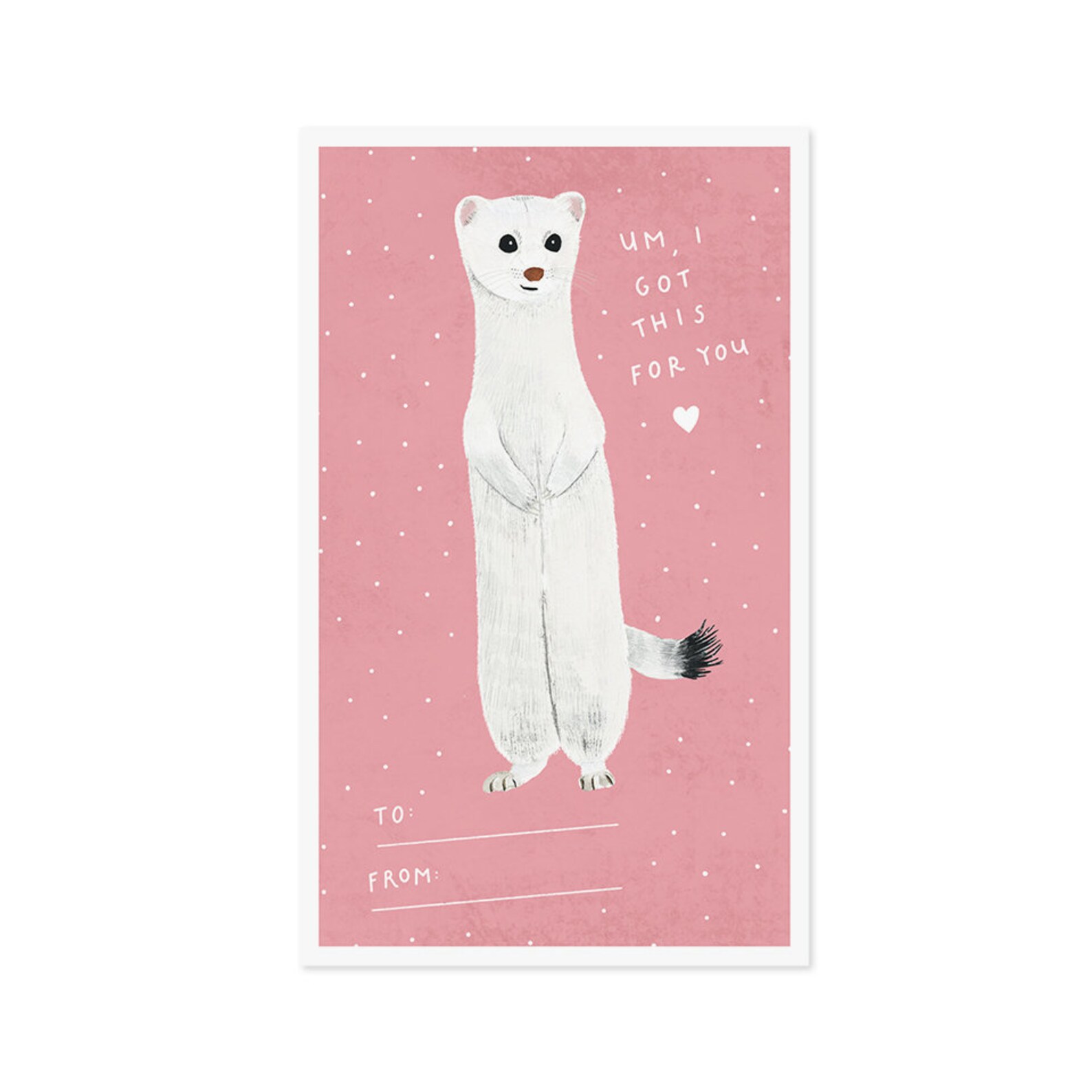 Bashful Weasel Printable Valentine Card Lollipop Kids Funny - Etsy