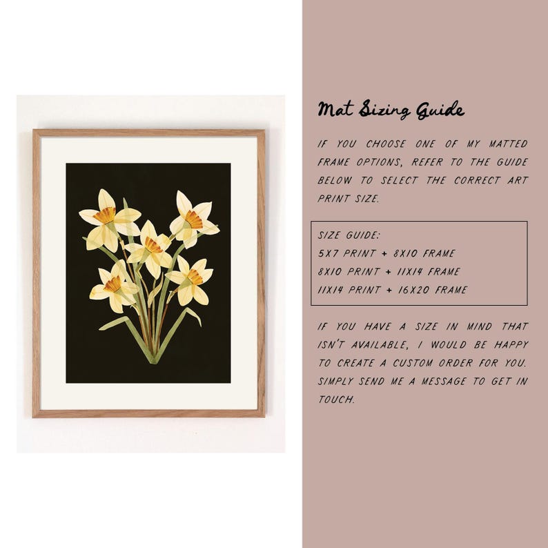 March Birth Flower Print | Watercolor Daffodils | Framed or Unframed ...