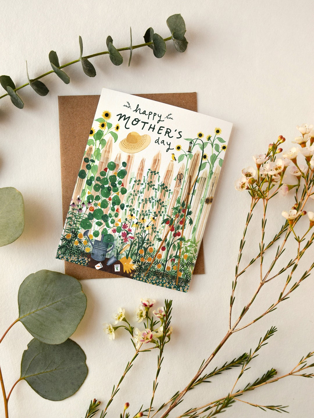 Mother's Garden Card | Watercolor Garden Mother's Day Card - Etsy