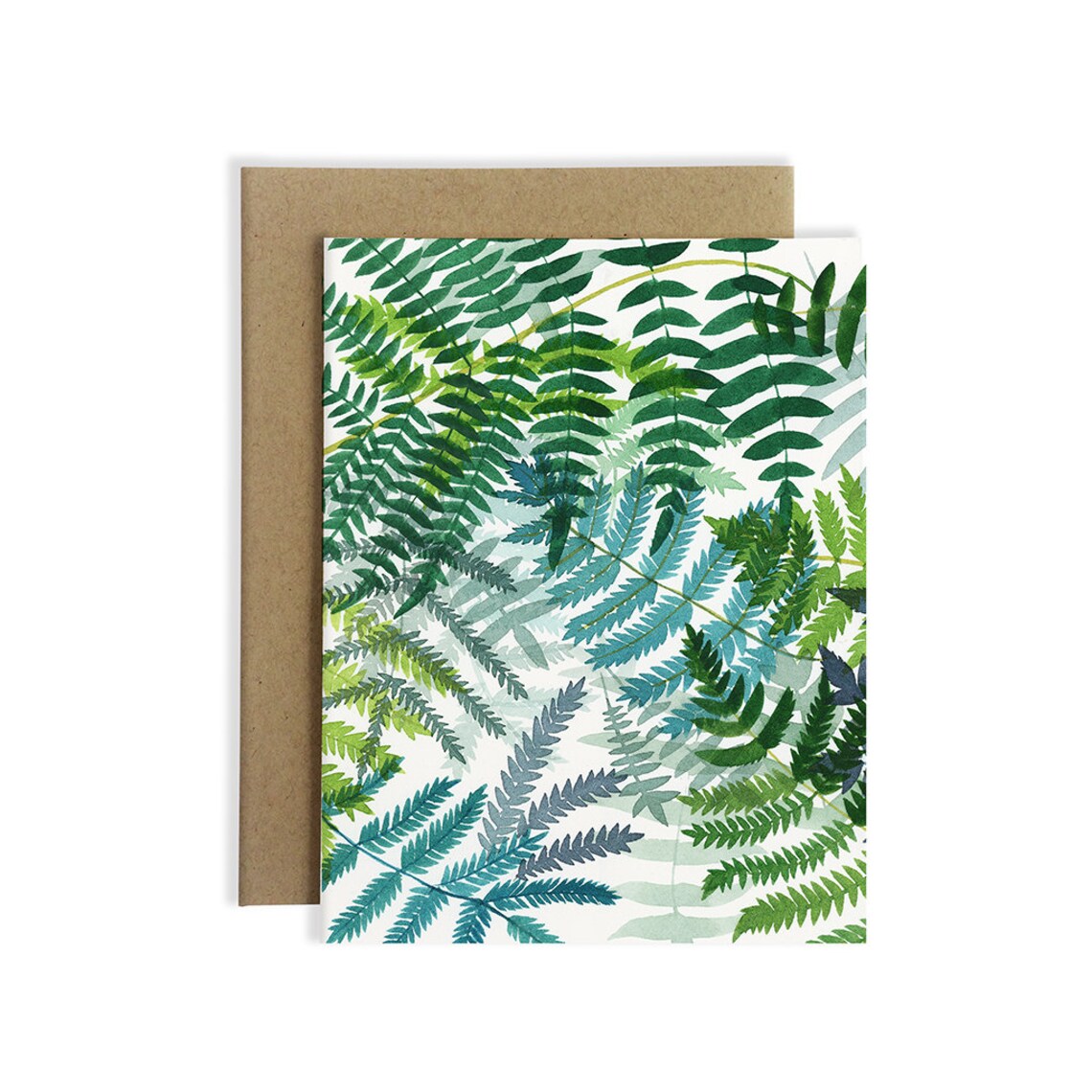 Ferns Greeting Card Watercolor Fern Botanical Artwork - Etsy