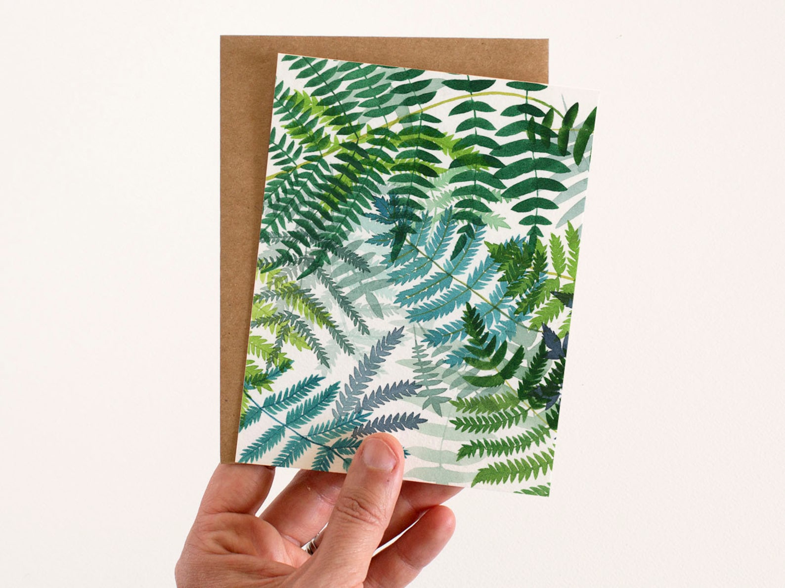 Ferns Greeting Card Watercolor Fern Botanical Artwork Everyday Greeting ...