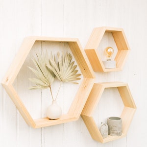 Hexagon Shelf, Geometric Shelves, Shape Shelves, Hanging Shelves ...