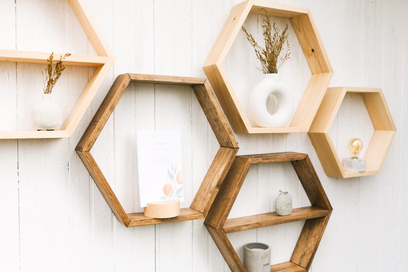 Hexagon Shelf Geometric Shelves Shape Shelves Hanging - Etsy
