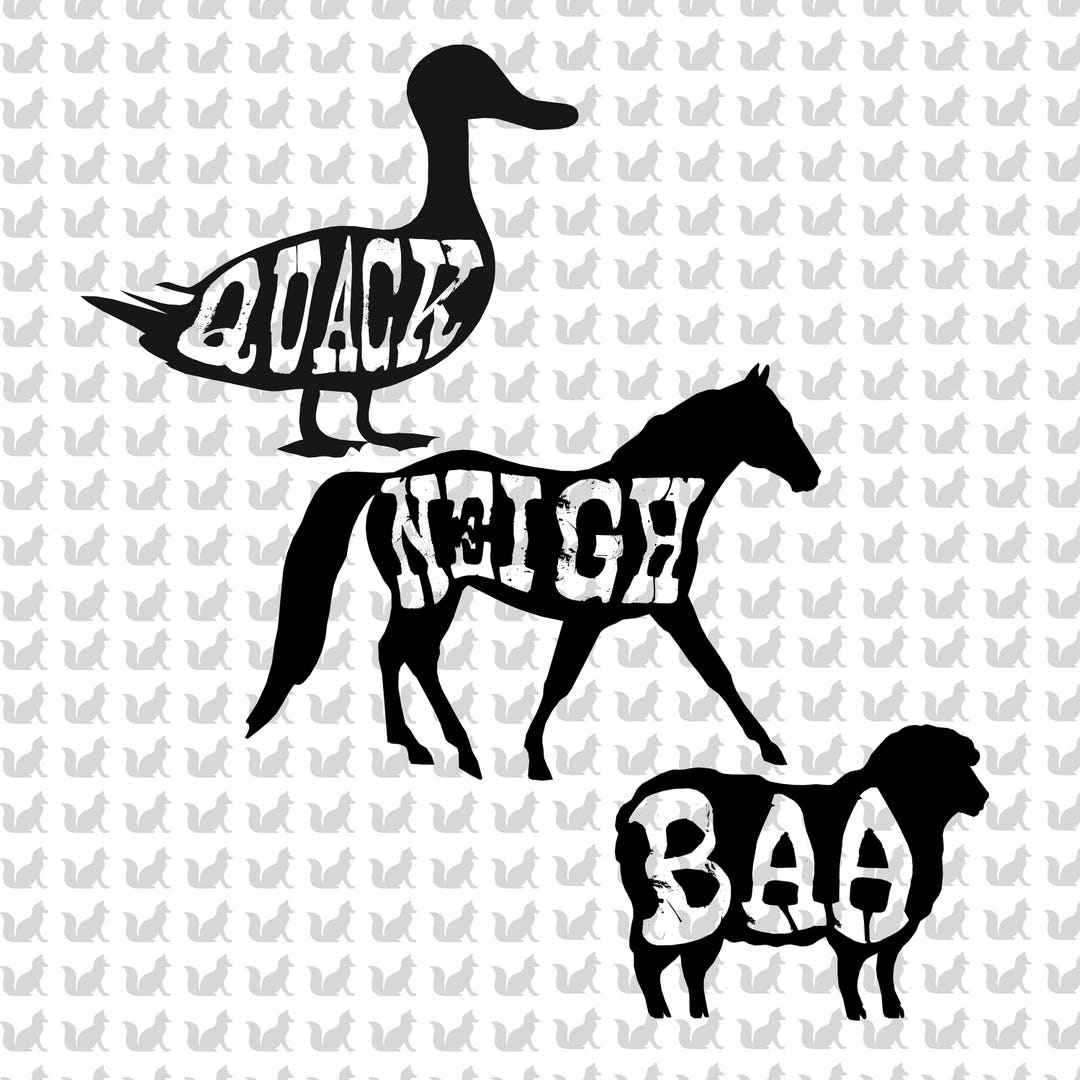 Quack Neigh Baa (duck, Horse, Sheep) Farm Animal Bundle - Digital File ...