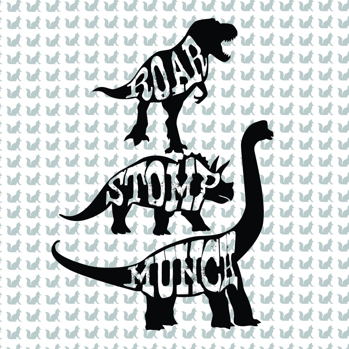 Roar Stomp Munch T Rex Triceratops Brachiosaurus Dinosaur - Etsy