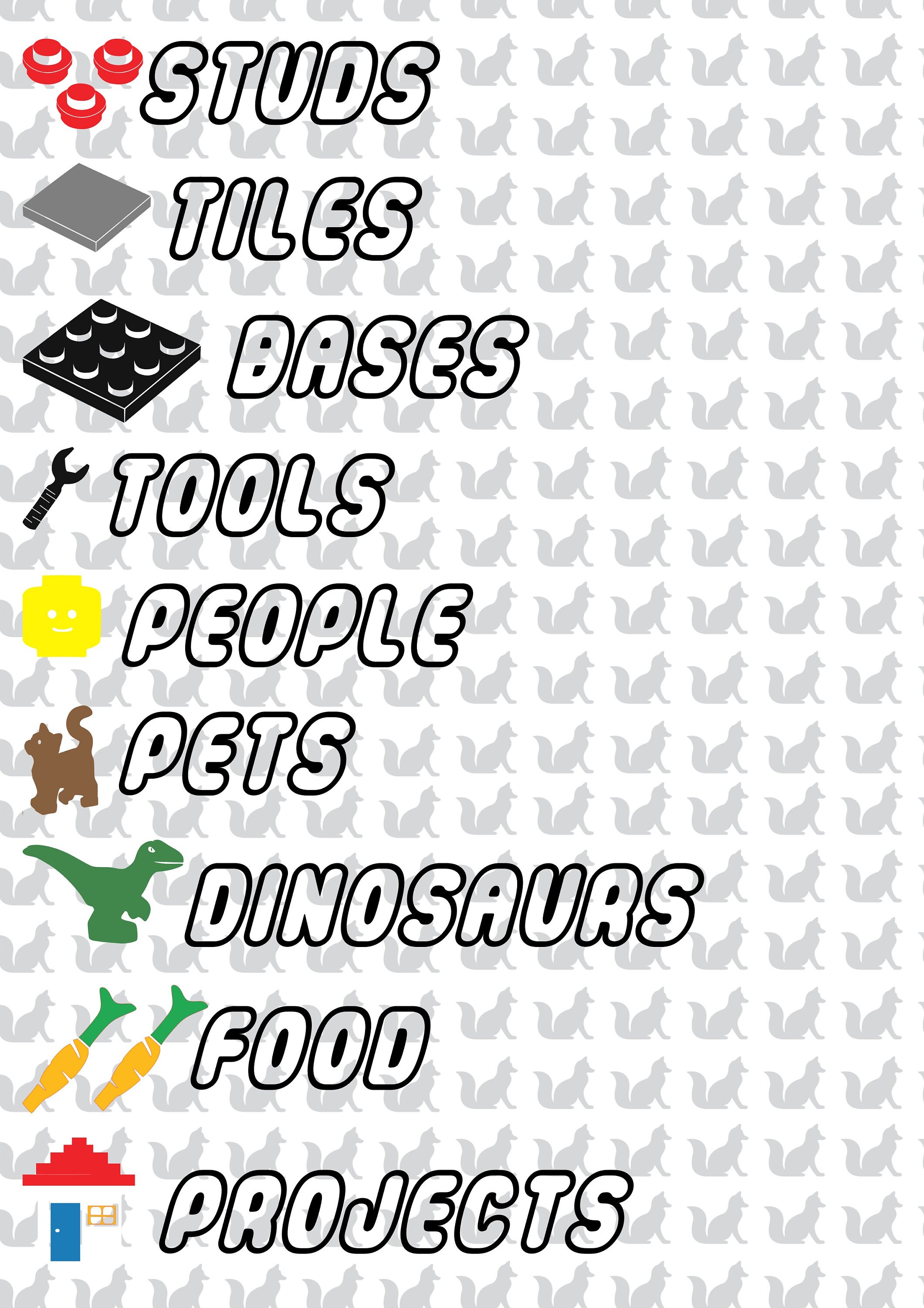 Toy Brick Storage Labels + Extras BUNDLE- Digital File Download for ...