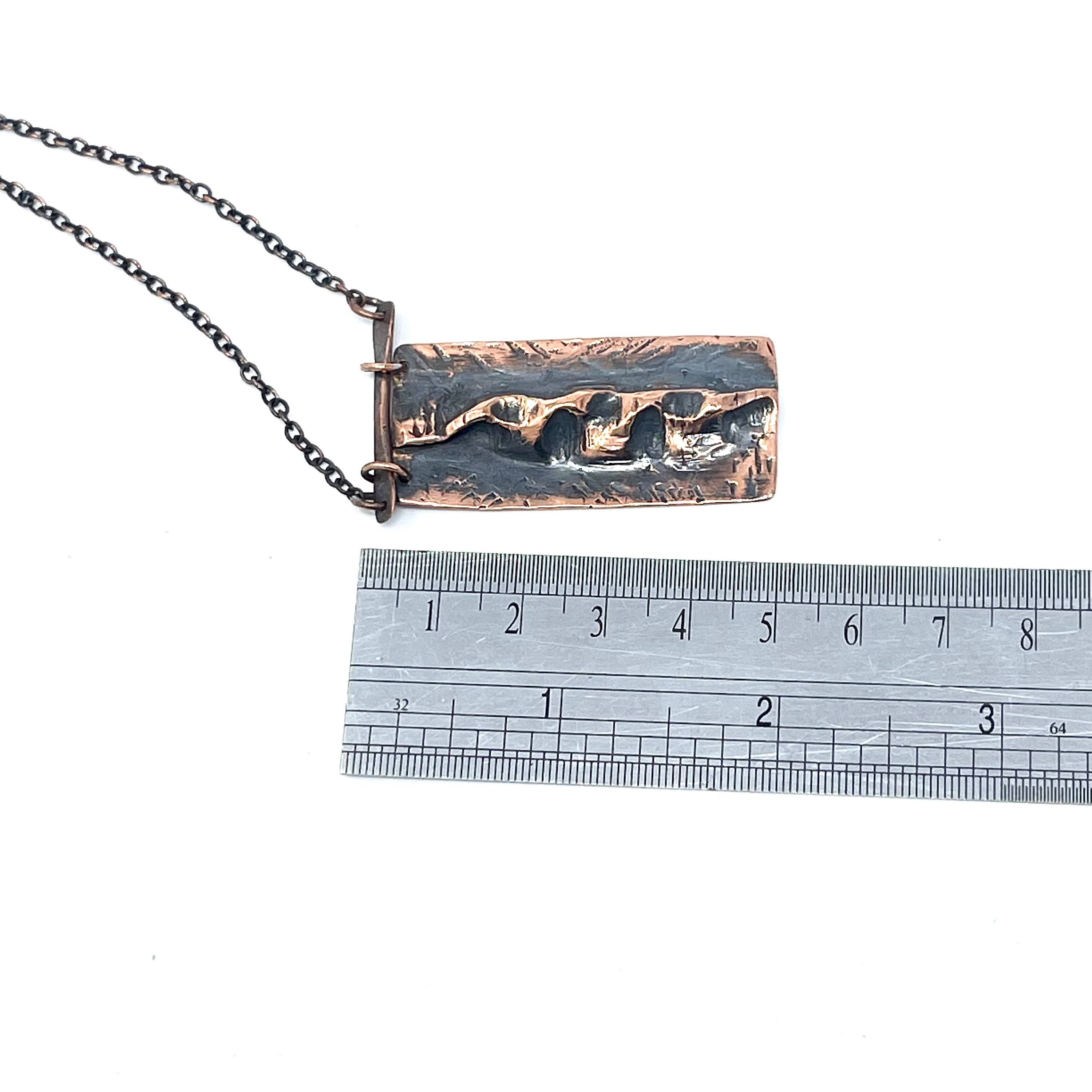 Handmade Copper Form Fold Metal Work Pendant - Etsy