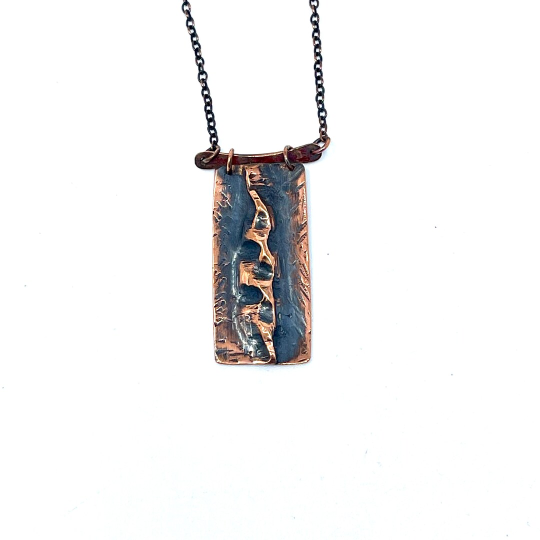 Handmade Copper Form Fold Metal Work Pendant - Etsy