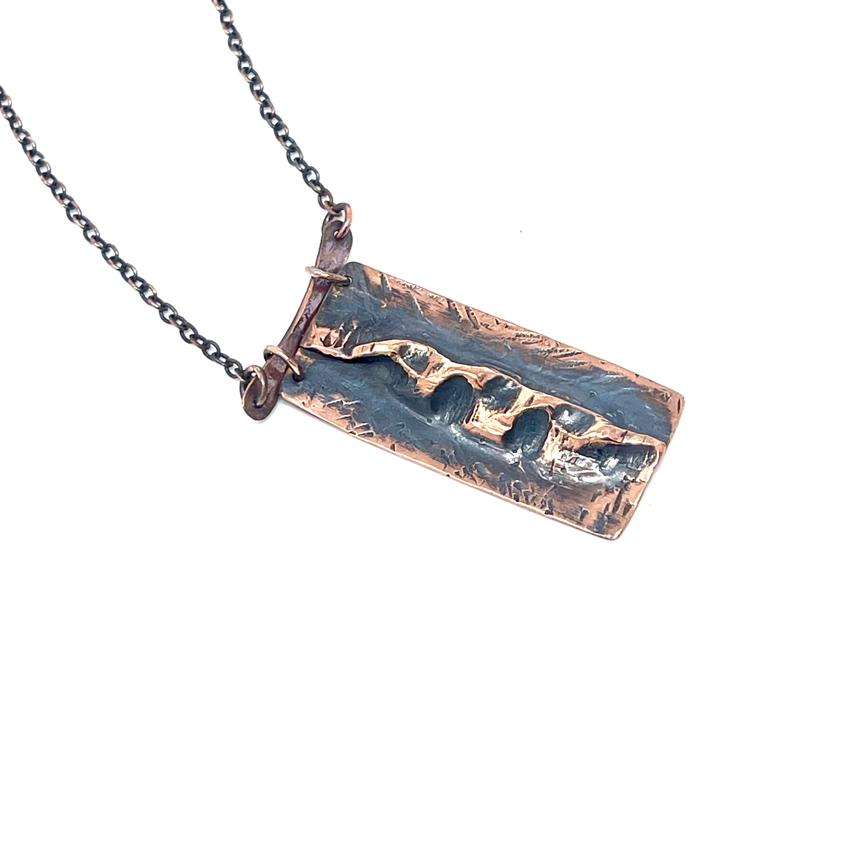Handmade Copper Form Fold Metal Work Pendant - Etsy