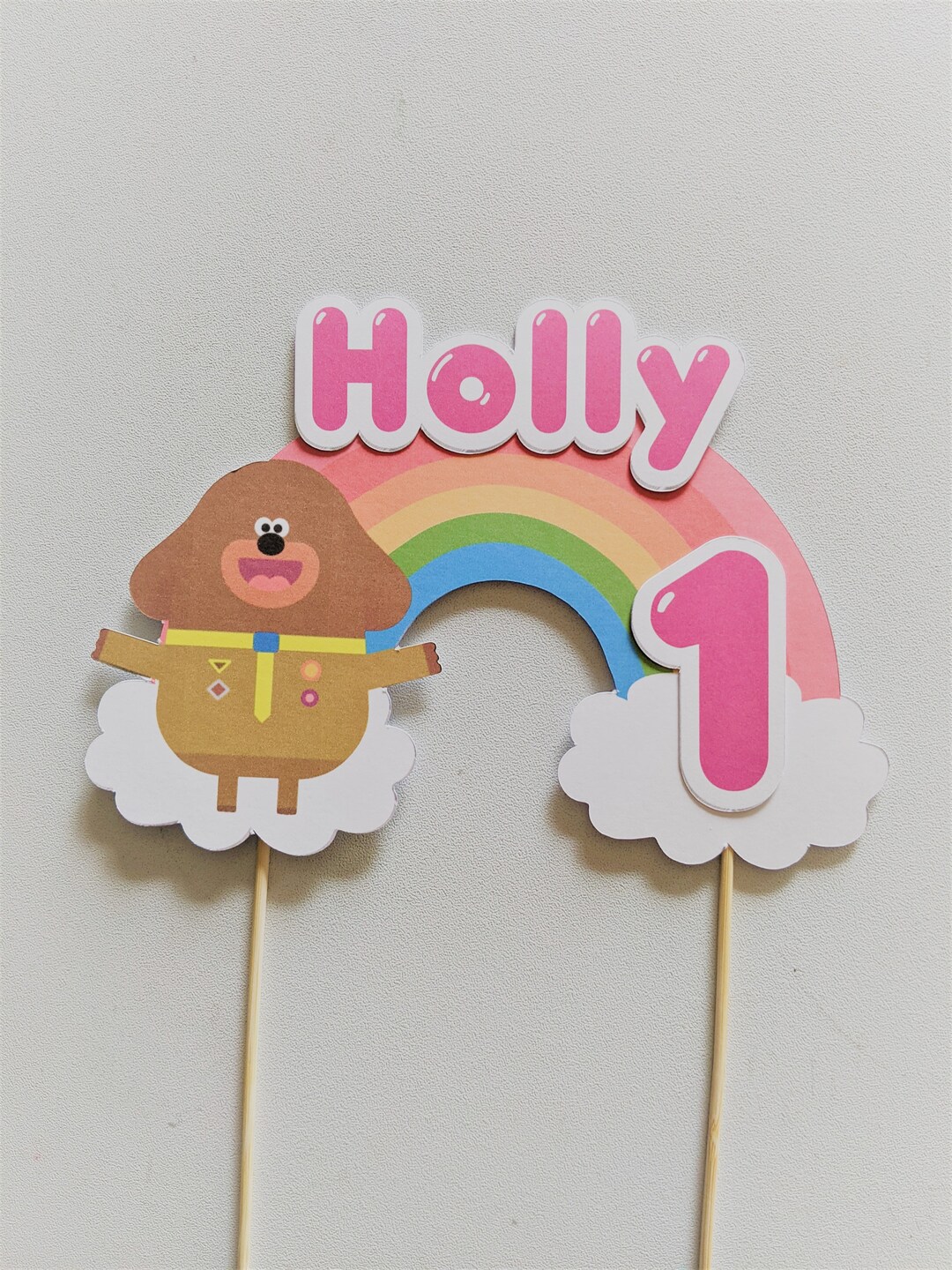 Hey Duggee Cake Topper Cute Font *add Name & Age* Toddler Party - Etsy UK