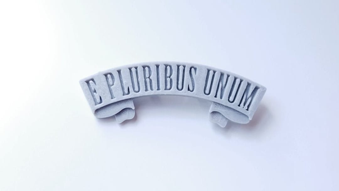 E Pluribus Unum Pin, Our Original National Motto, 3D Printed in Marble ...