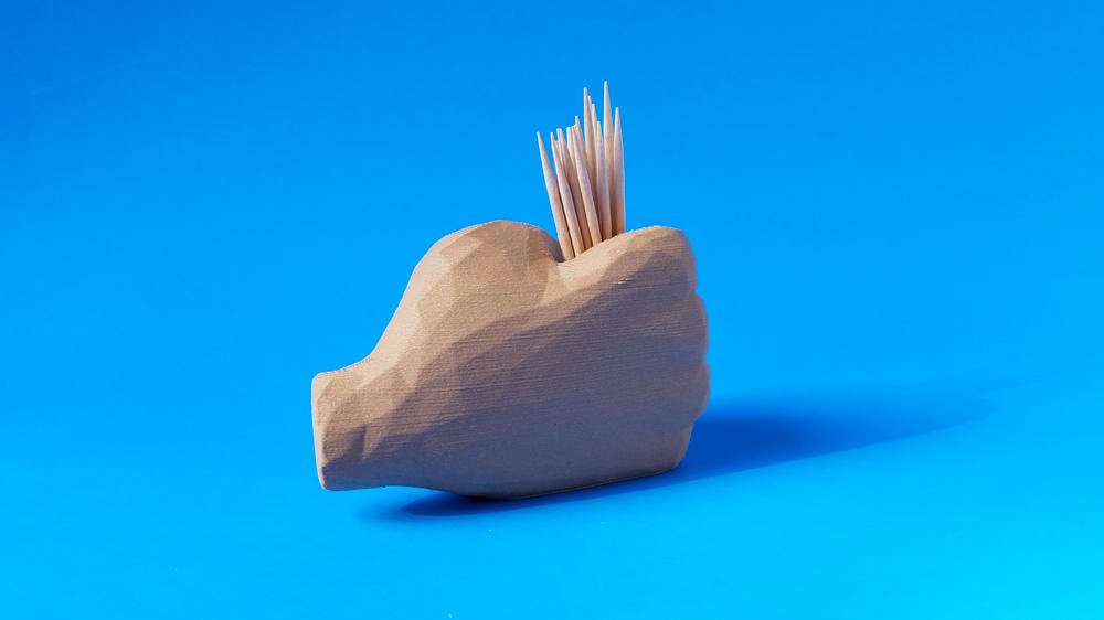 Large Toothpick/pen/pencil Holder: Large Chiseled Fist 3D | Etsy