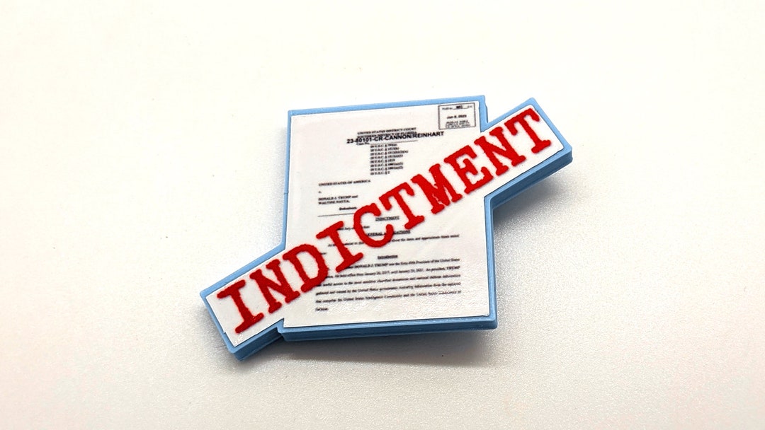 Trump Indictment Statement Pin, 3D Printed With Waterproof Vinyl ...