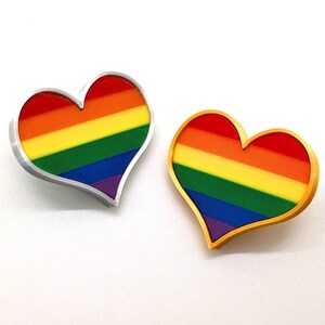 Pride Heart Pin, Available in Gold Tone or Silver Tone, Fully 3D ...