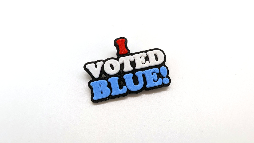 I Voted Blue! Statement Pin, 3D Printed - Etsy