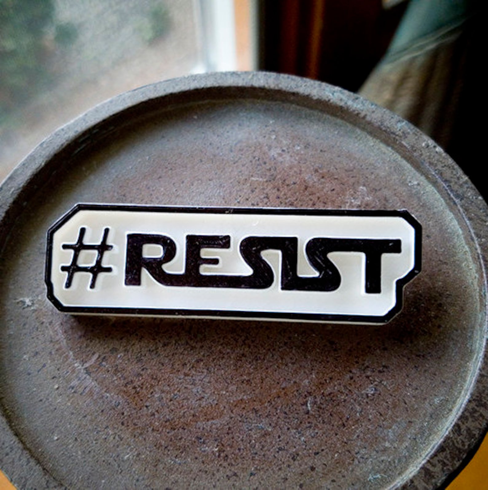 RESIST Pin, 3D Printed Hand Painted With Acrylic Paints - Etsy