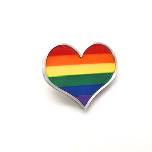 Pride Heart Pin, Available in Gold Tone or Silver Tone, Fully 3D ...
