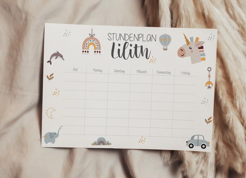 Timetable to Print With Name, Timetable Download, Timetable A4 ...