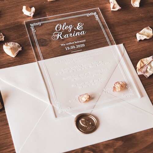 Acrylic Glass Invitation - Etsy