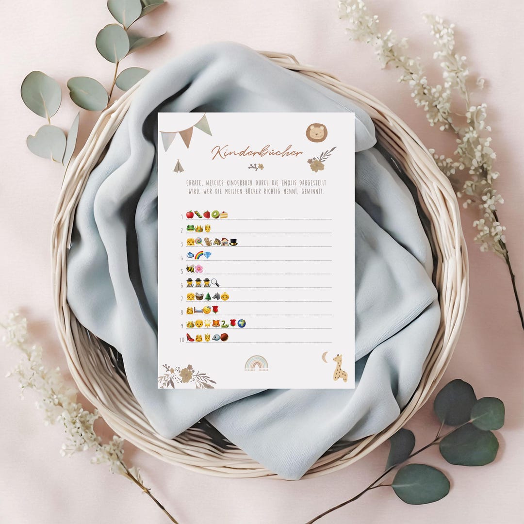 Baby Shower Game: Guess the Children's Book, Baby Shower Game, Fun Game ...