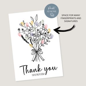 Custom Teacher Thank You Card, Fingerprint Teacher Appreciation Gift ...
