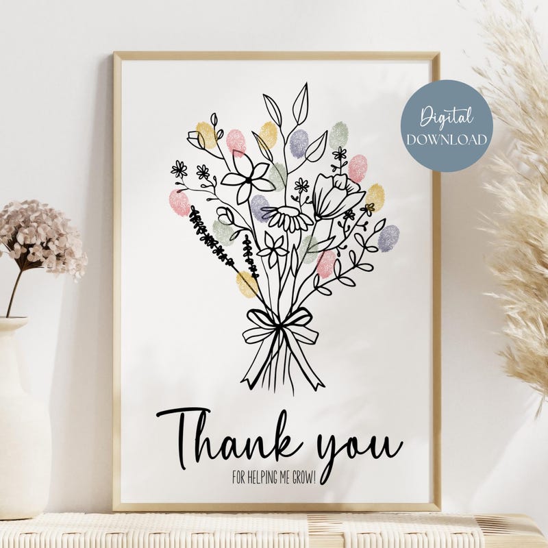 Teacher Fingerprint Art - Etsy
