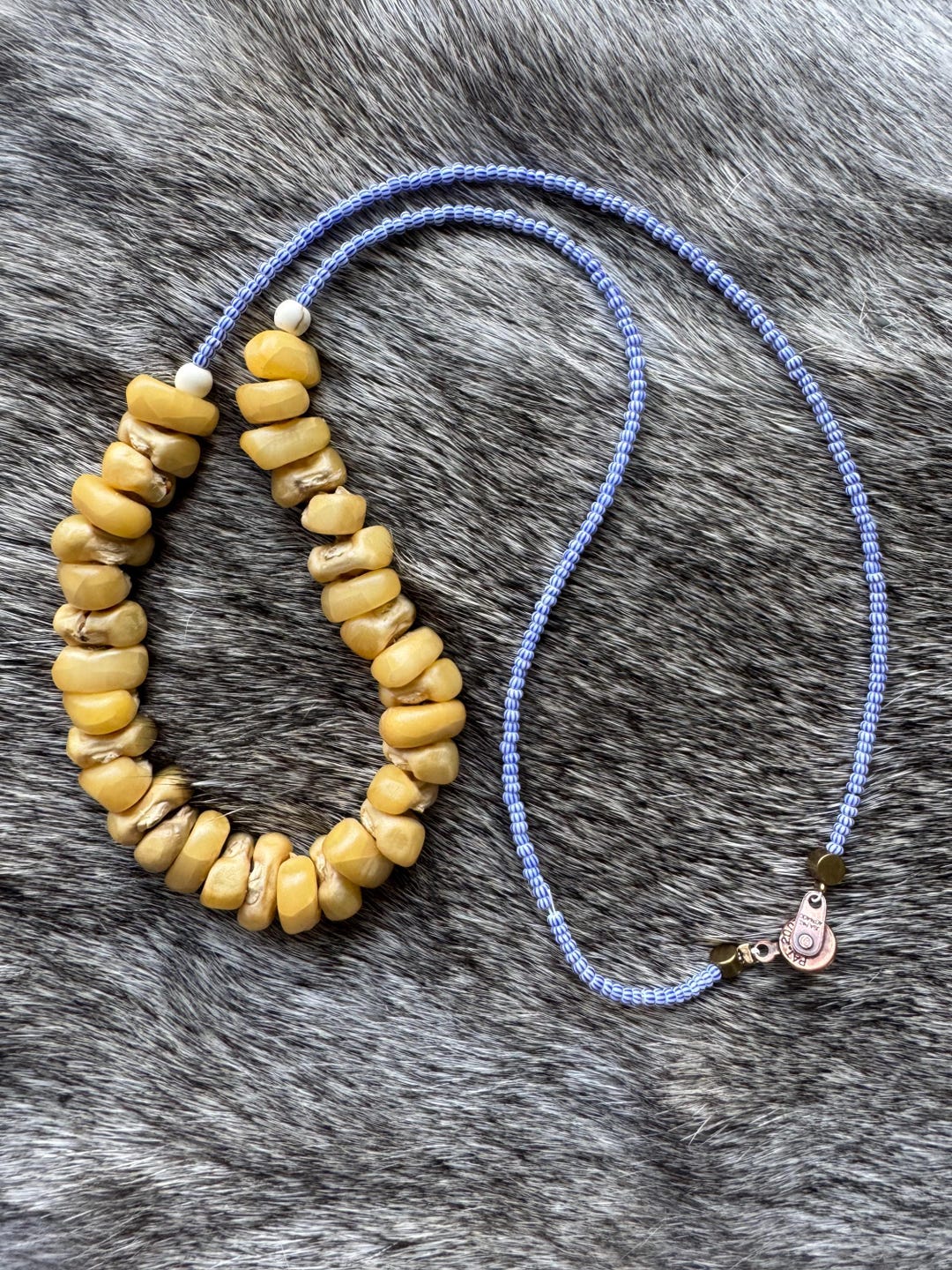 Flint Corn Bead Necklace / Modern Beaded Necklace / Indigenous Made ...