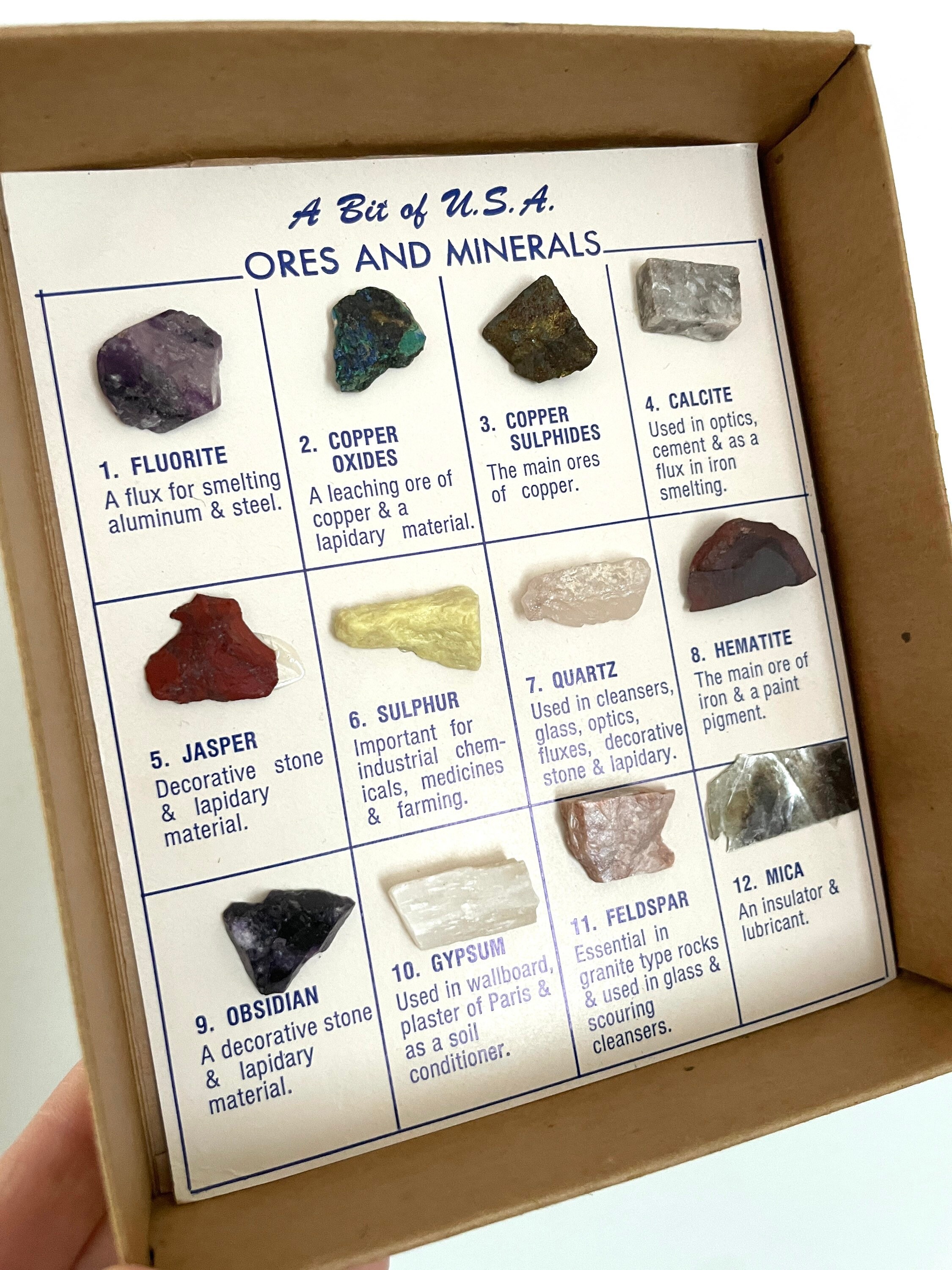 Vintage Rocks and Minerals Sampler Box - Etsy