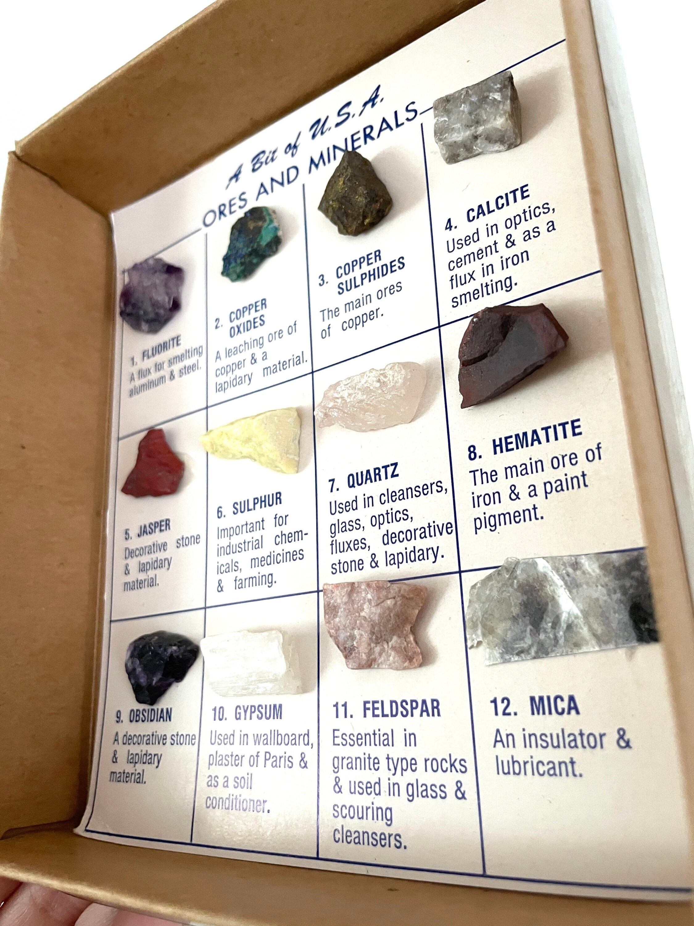 Vintage Rocks and Minerals Sampler Box | Etsy
