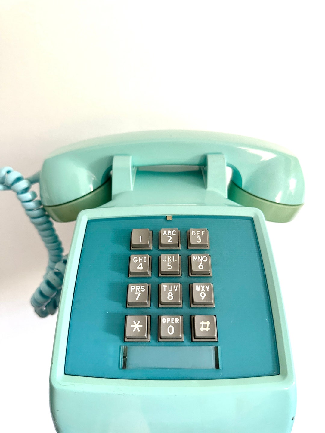 Vintage Teal Push Button Phone - Etsy