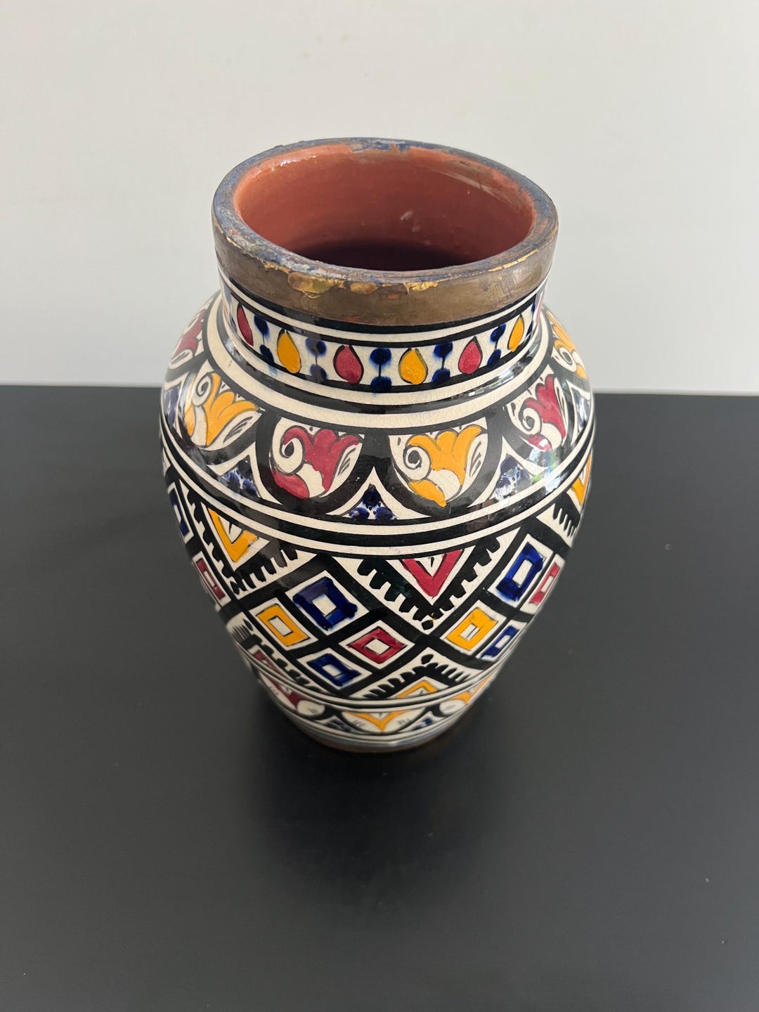 Vintage Moroccan Safi Pottery Vase, Moroccan Interiors - Etsy