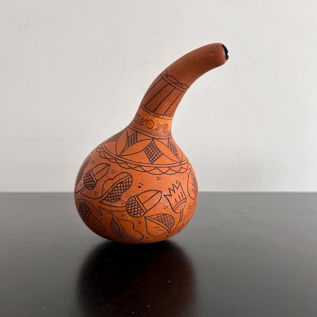 Vintage,peruvian Gourd,carved Gourd,art Object,ethnic Decor,peruvian ...