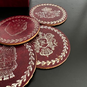 Vintage,leather Drinks Coasters,design Philipp,whisky Coasters,barware ...