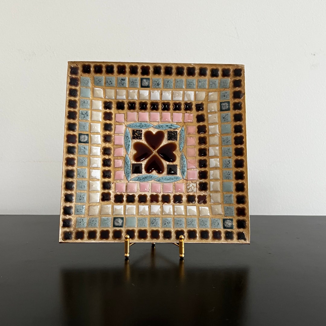 Vintage Mid Century Mosaic Tile Plate: Retro Trinket Dish - Etsy