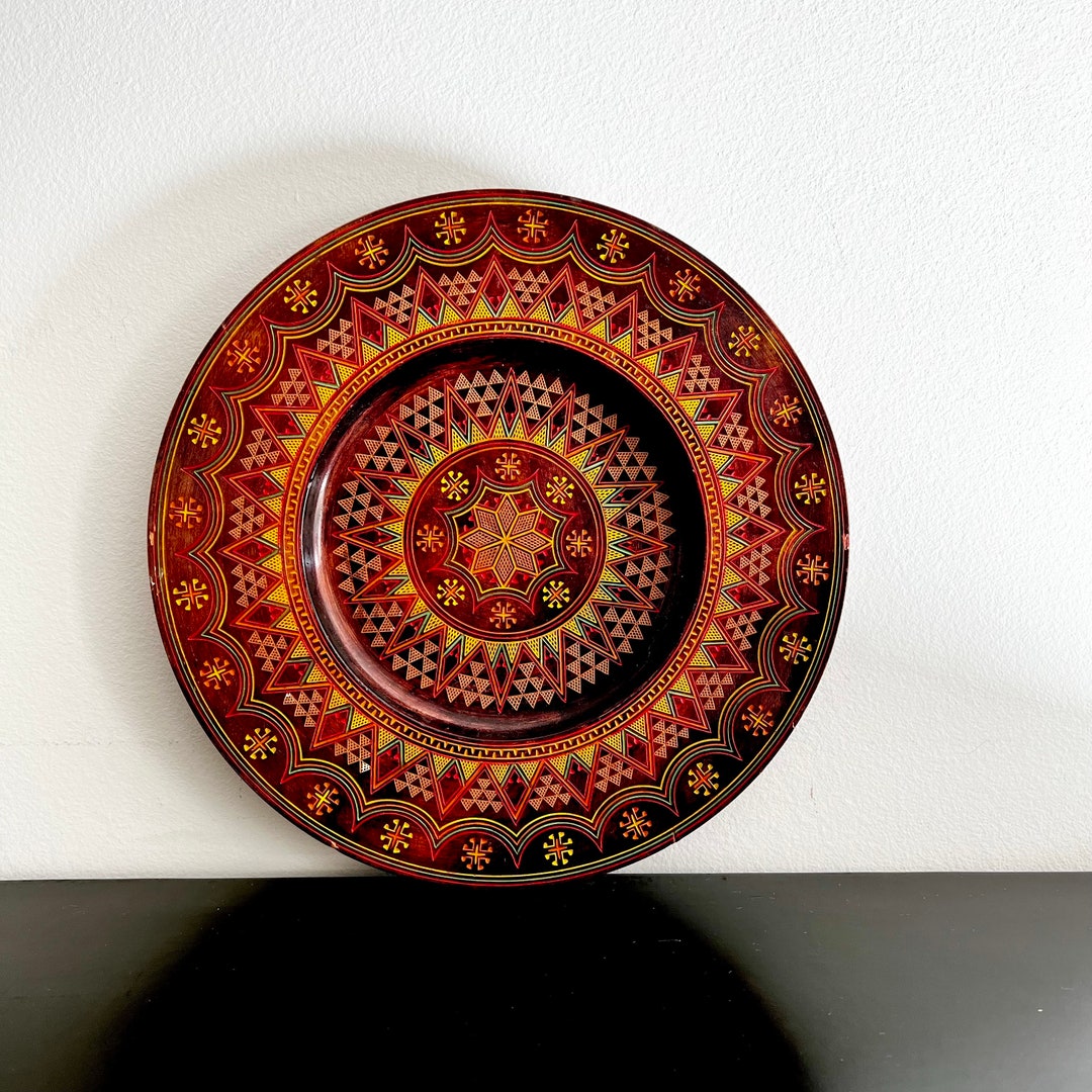 Vintage, Peruvian Plate,peruvian Tray,wooden Plate,wooden Tray,folk Art ...