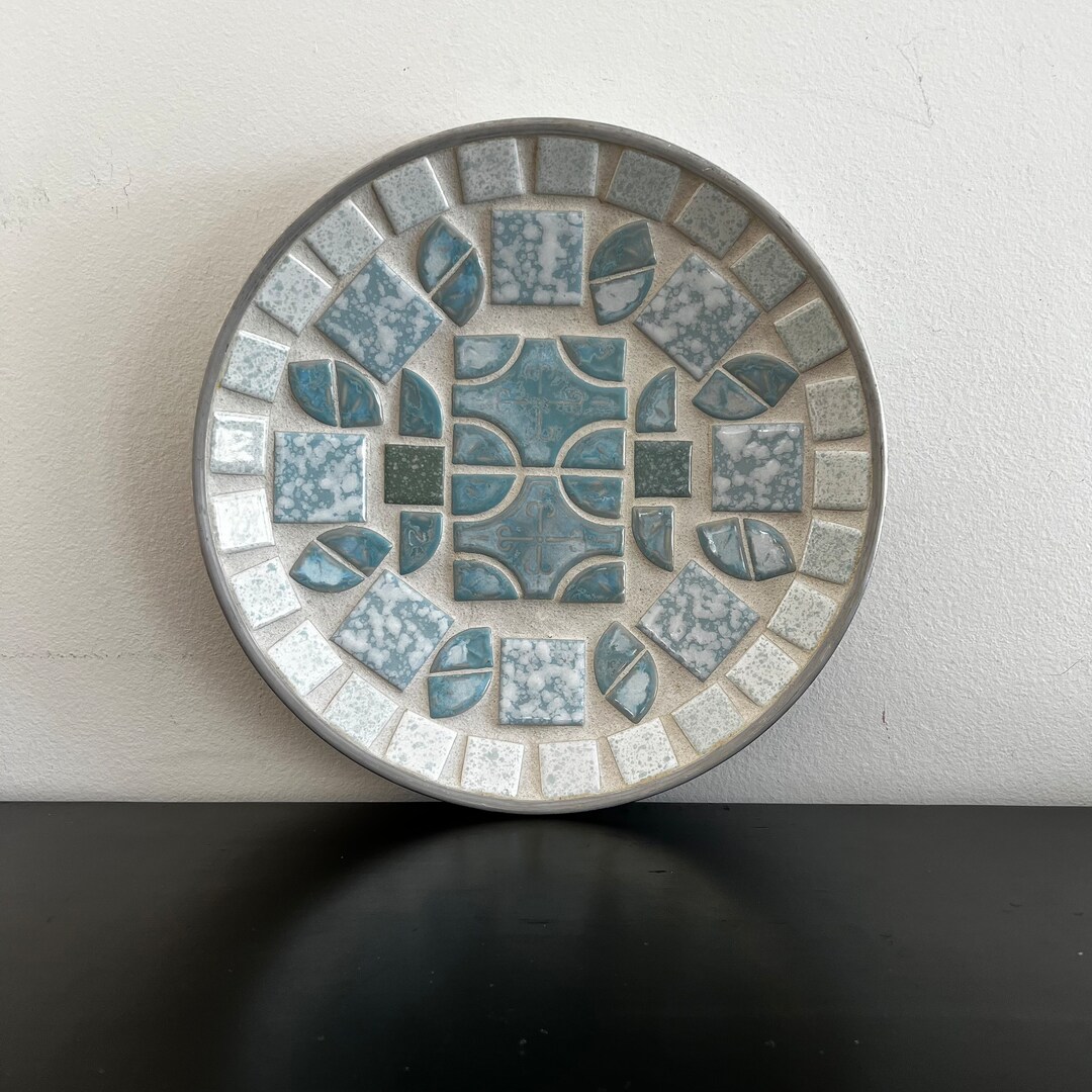 Vintage,mid Century Plate,tile Plate,mosaic Tile Plate,retro Decor ...