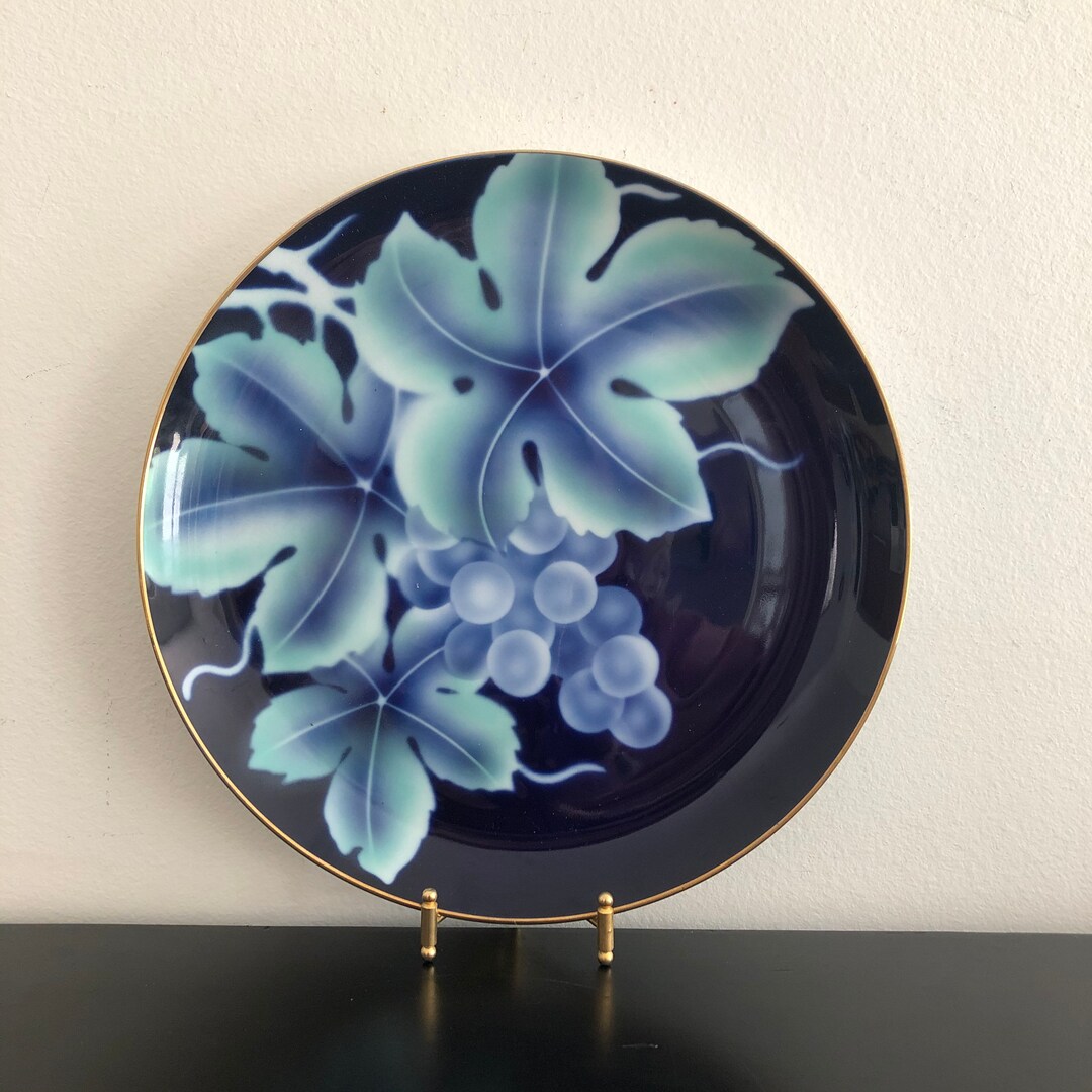 Vintage Fukagawa Porcelain Plate: Japanese Grapevine Decor - Etsy
