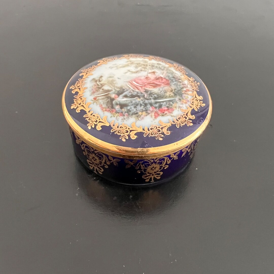 Vintage,limoges Porcelain Box,limoges Rehausse Main,ring Box,french ...