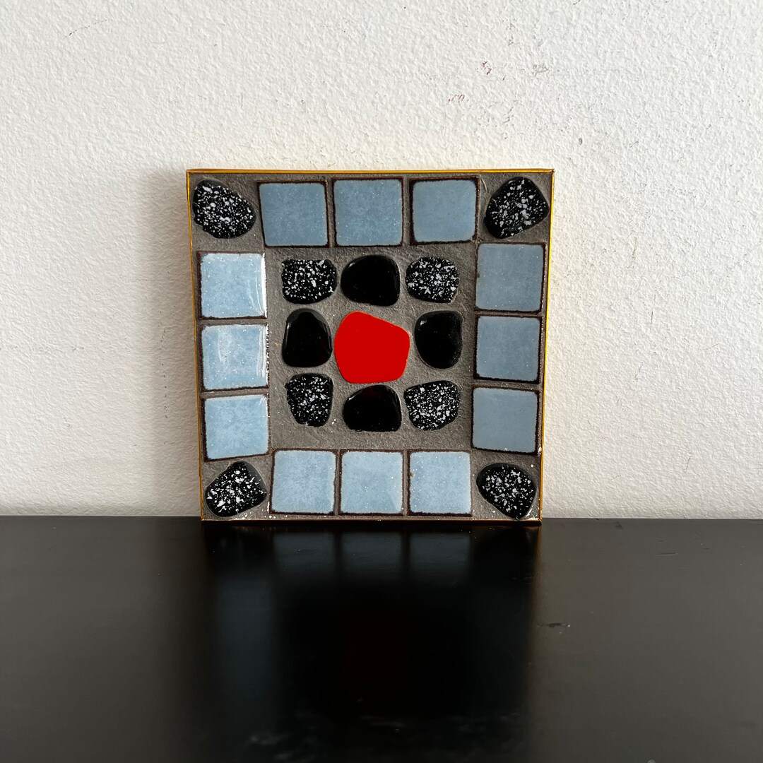 Vintage,mid Century Tile Plate,mosaic Tile Plate,retro Decor,mcm,retro ...